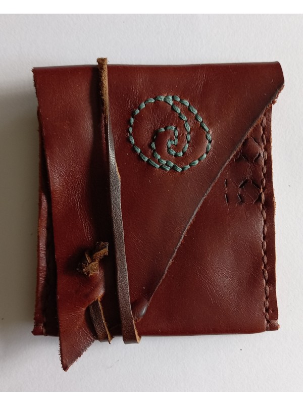 Spiral Leather Mojo Pouch