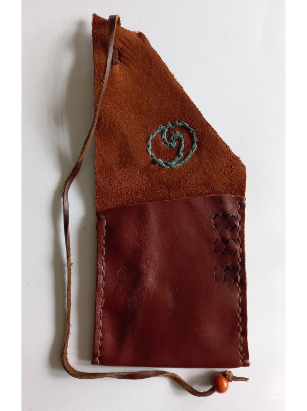 Spiral Leather Mojo Pouch